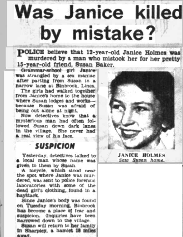 THE MURDER OF JANICE ANN HOLMES . . . Lincolnshire, April 1959 (part ...